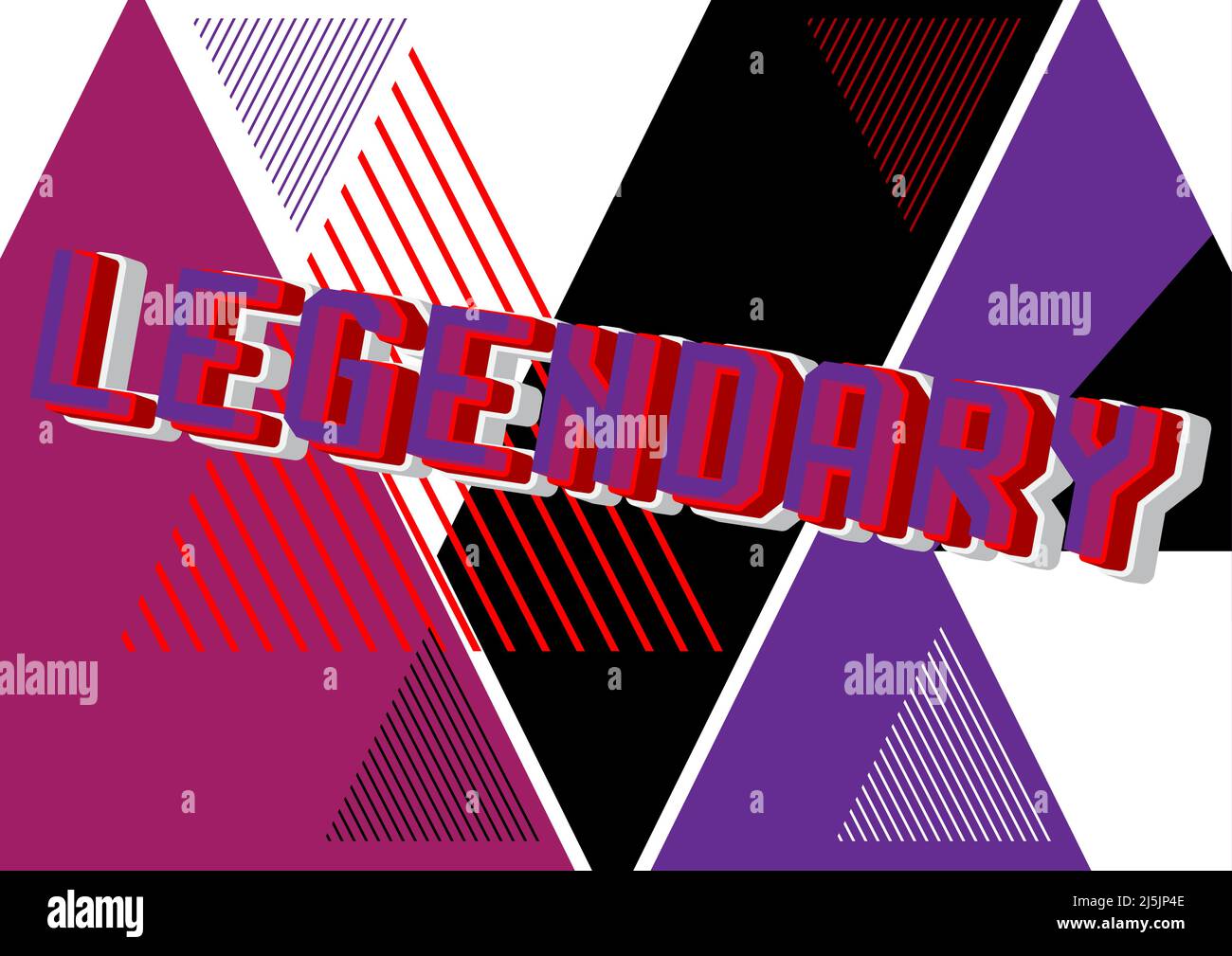 Legendary pixelated word with geometric graphic background. Vector ...