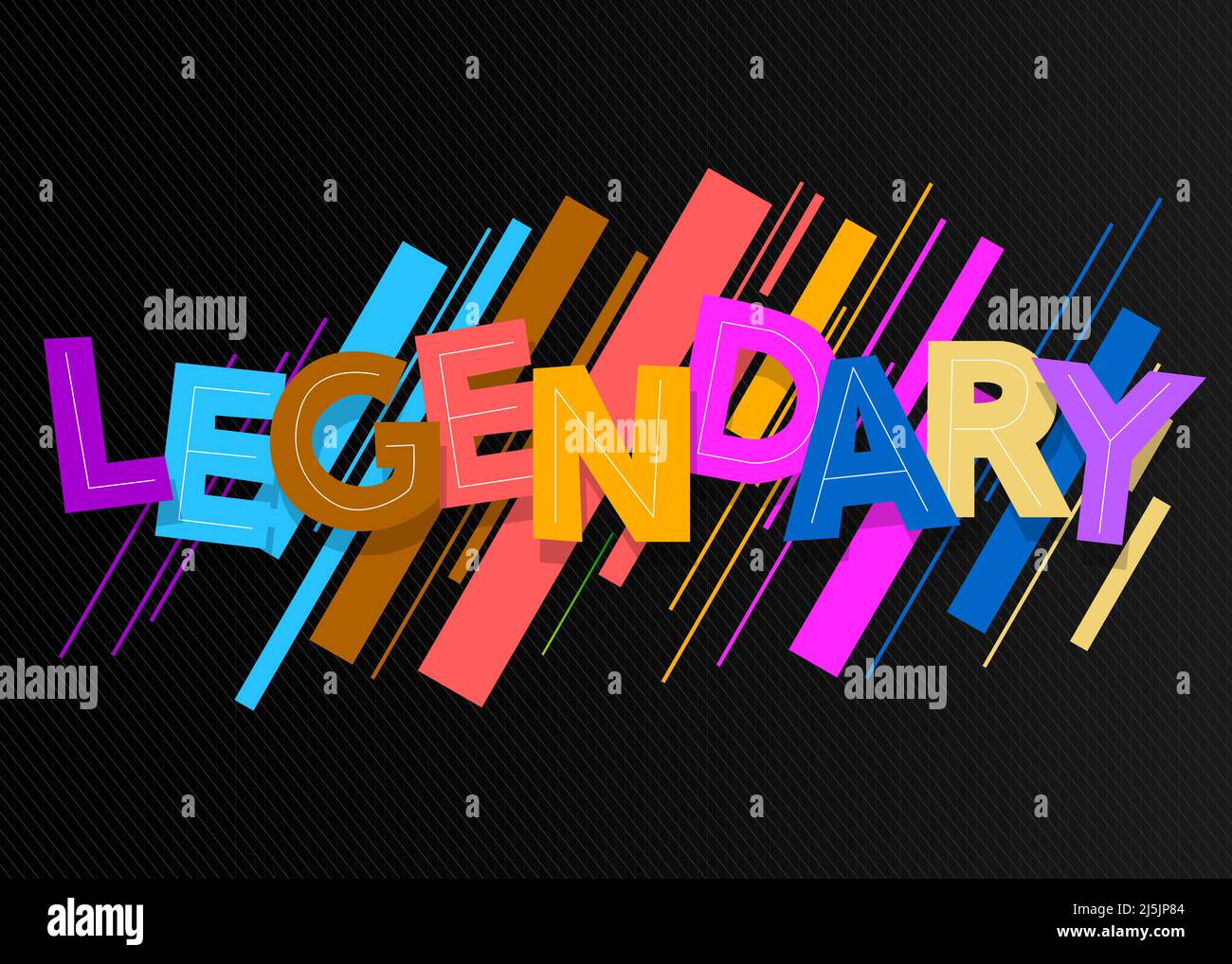 Legendary. Word written with Children's font in cartoon style Stock ...