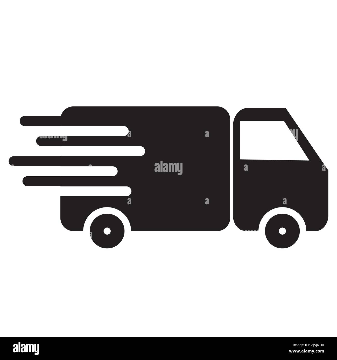 Fast shipping delivery truck icon on white background. Delivery truck ...