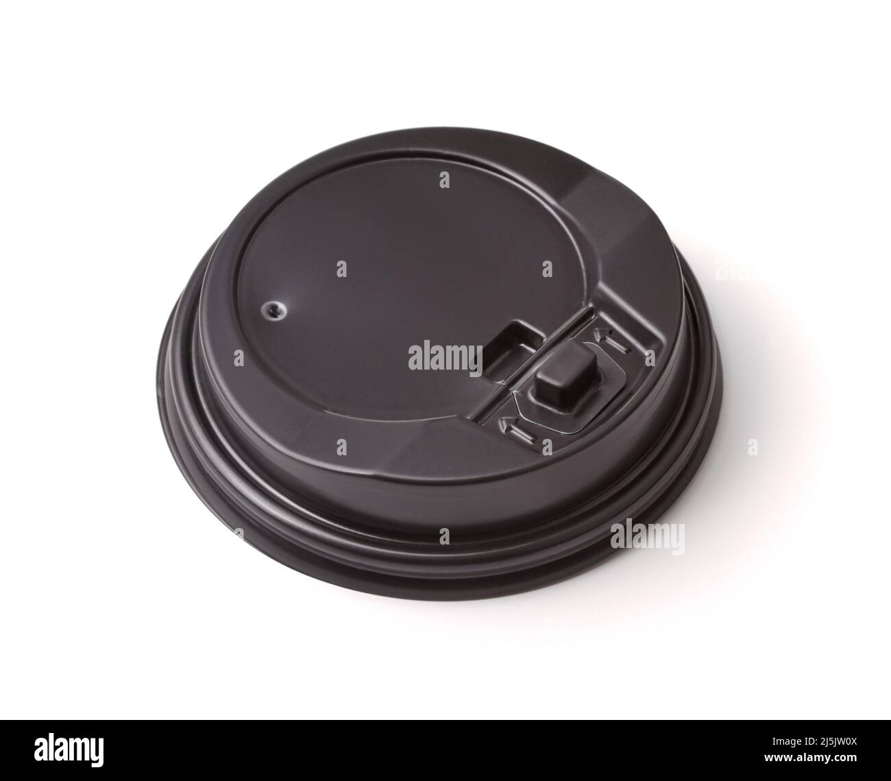 Black plastic disposable takeaway coffee cap isolated on white Stock ...