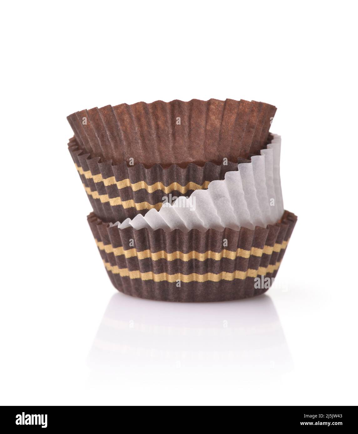 Stack of empty candy paper cups isolated on white Stock Photo - Alamy