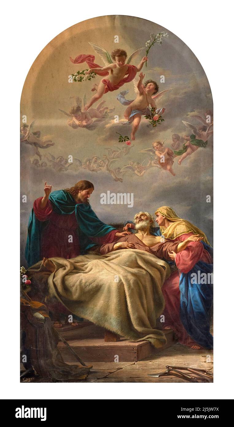 Transito di San Giuseppe - olio su tela - Enrico Scuri - 1872 - Seriate ...