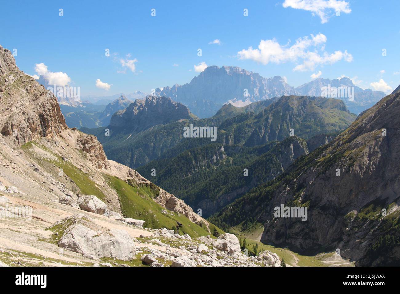 The view of a mountain range in a sunny day. Italian Alps Stock Photo ...