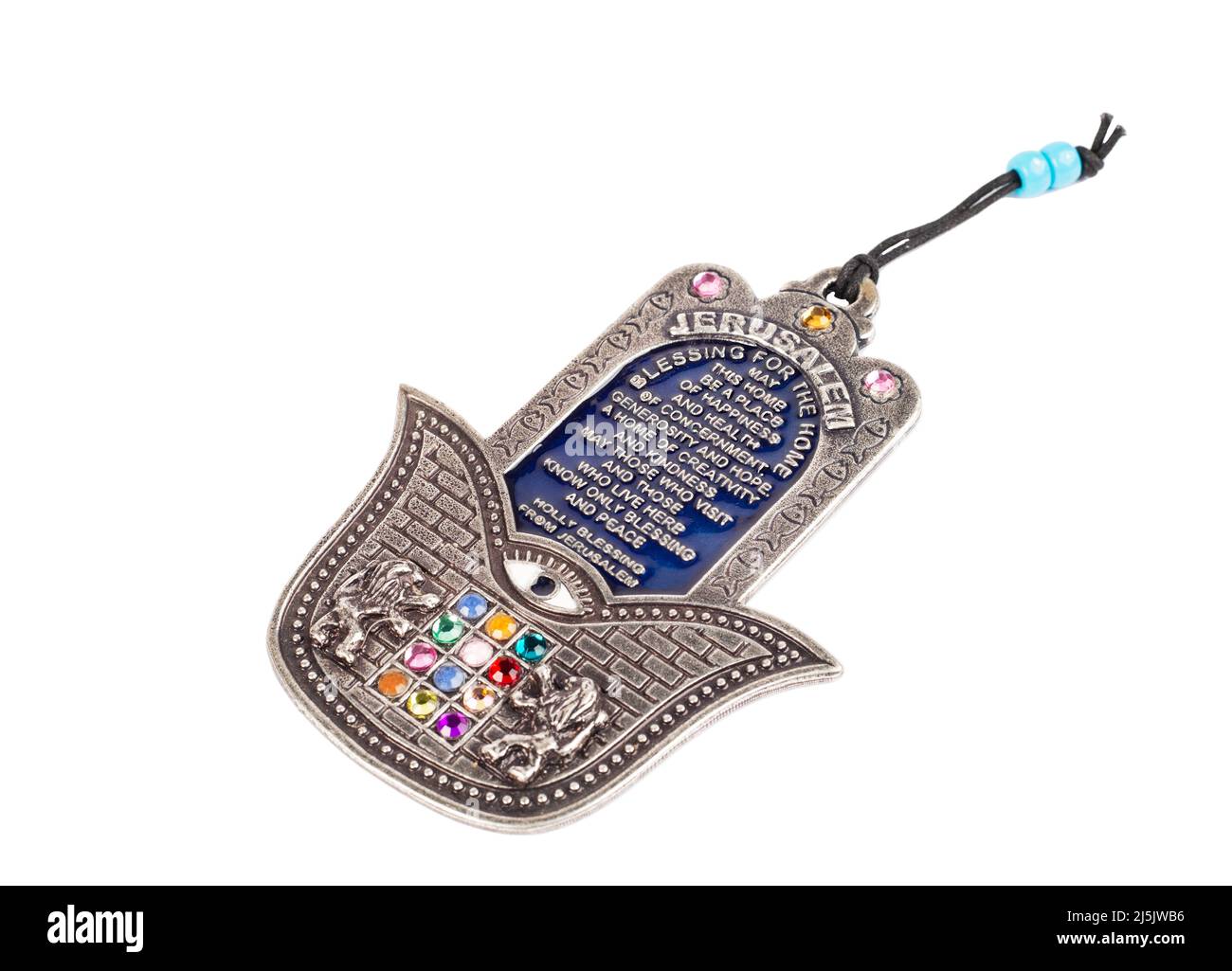 Metal hamsa for blessing isolated on white background Stock Photo - Alamy