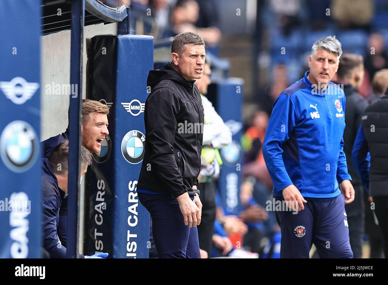 Steve Banks Goalkeeping Coach of Blackpool FC during the game Stock ...