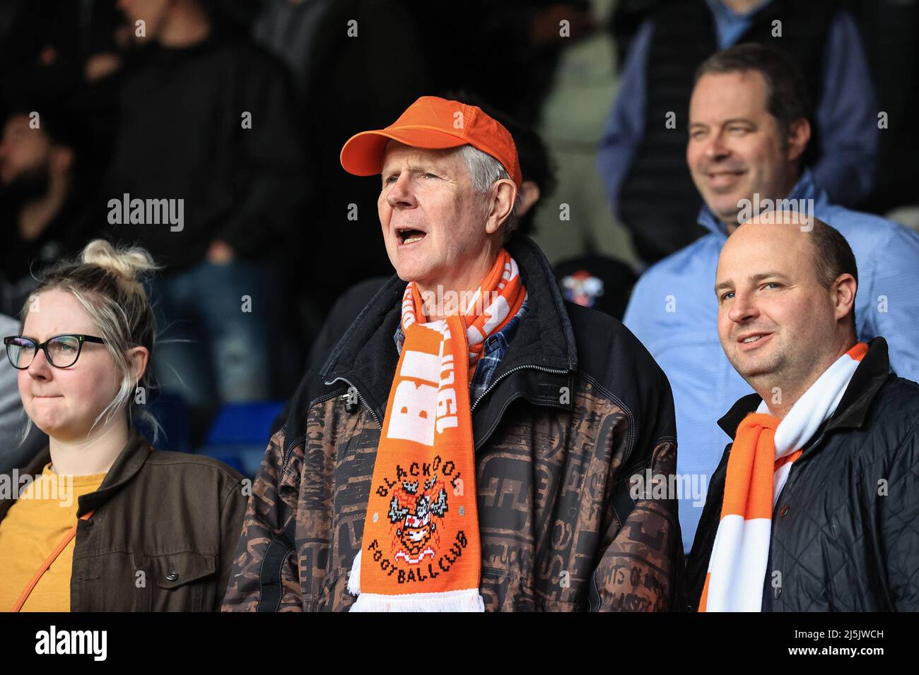 Blackpool Fans during the game Stock Photo - Alamy