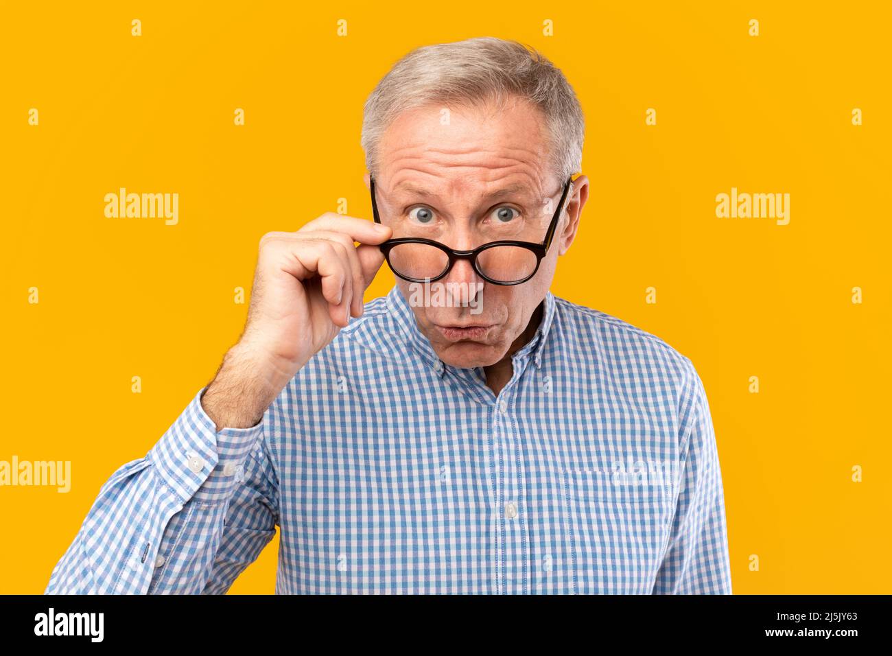 Portrait surprised old man in hi-res stock photography and images - Alamy