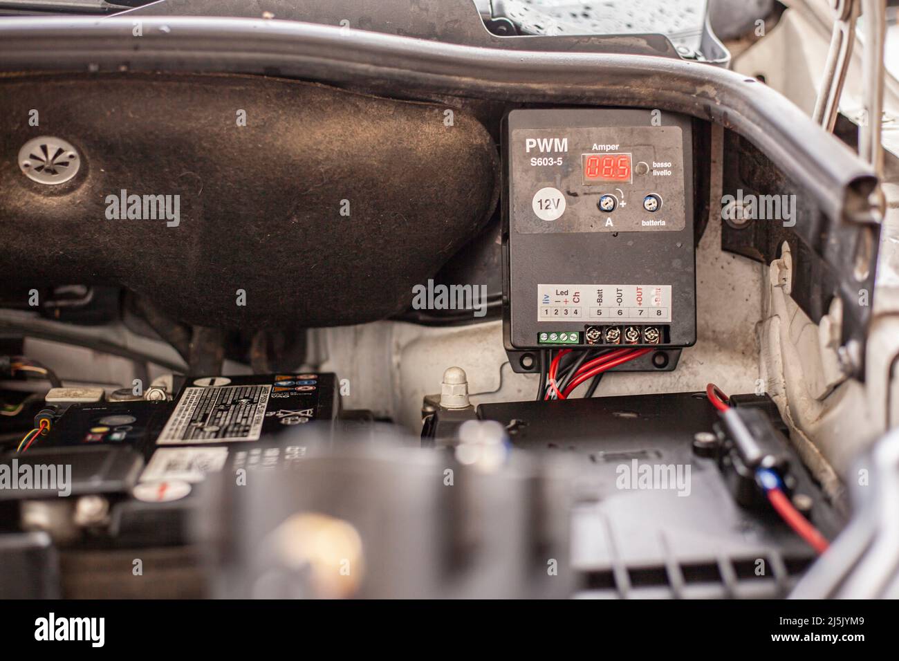 MILAN, ITALY 24 APRIL 2022: hydrogen system control unit in the car ...