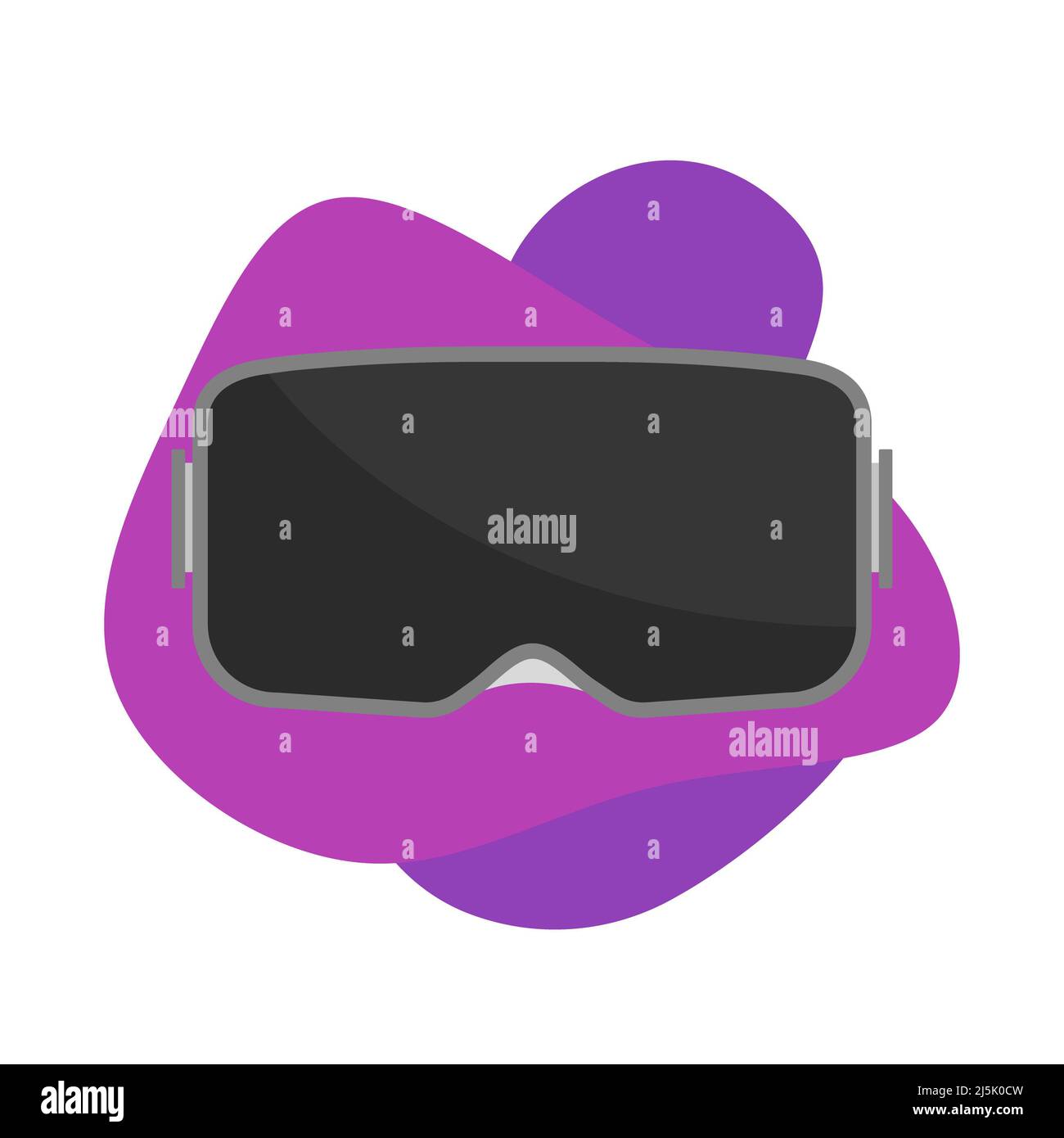 VR glasses headset. Virtual reality helmet. Purple bubble background ...