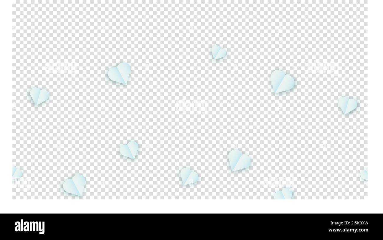 Valentine s paper confetti blue hearts flying in the isolated ...