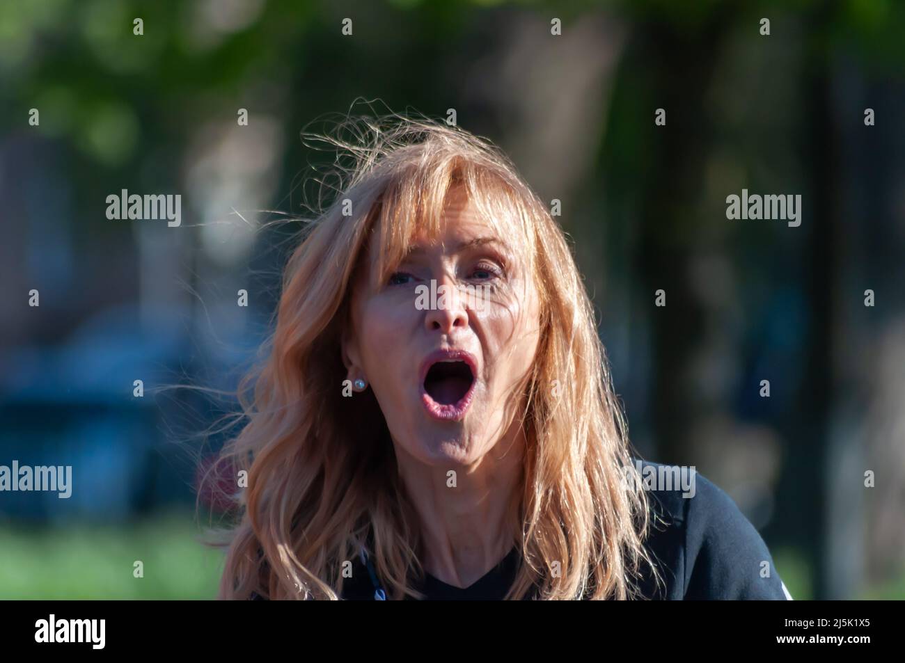 Glasgow, Scotland, UK. 24th April, 2022. Jackie Bird in Glasgow Green ...