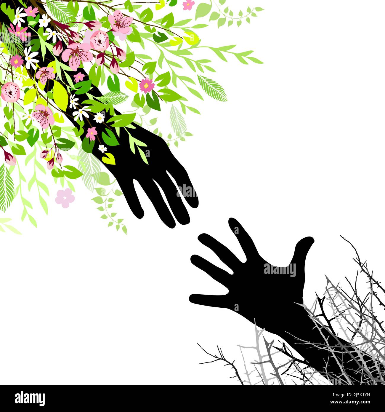 Helping hand. A person helps another. Getting rid of addiction ...