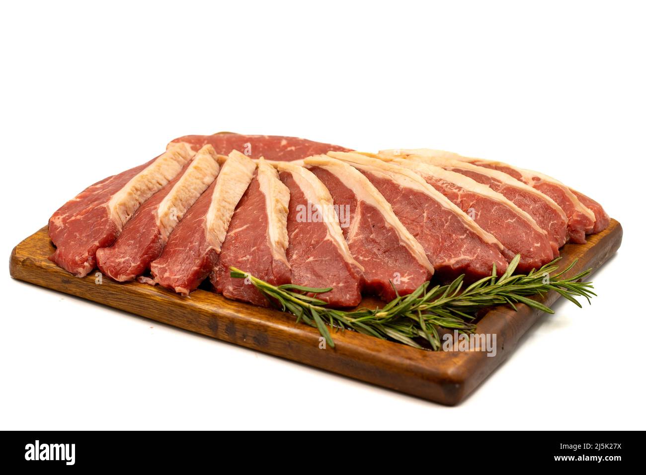 Beef fillet isolated on a white background. Raw beef tenderloin on ...