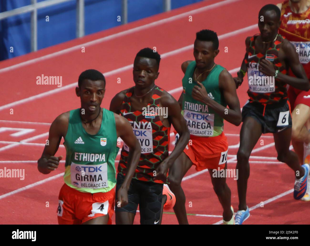 Lamecha GIRMA and Selemon BAREGA of Ethiopie and Daniel Simiu EBENYO of ...