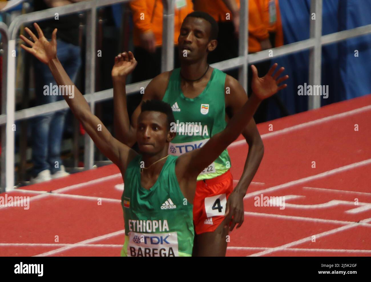 Selemon BAREGA ,and Lamecha GIRMA of Ethiopie Finale 3000 M Men during ...