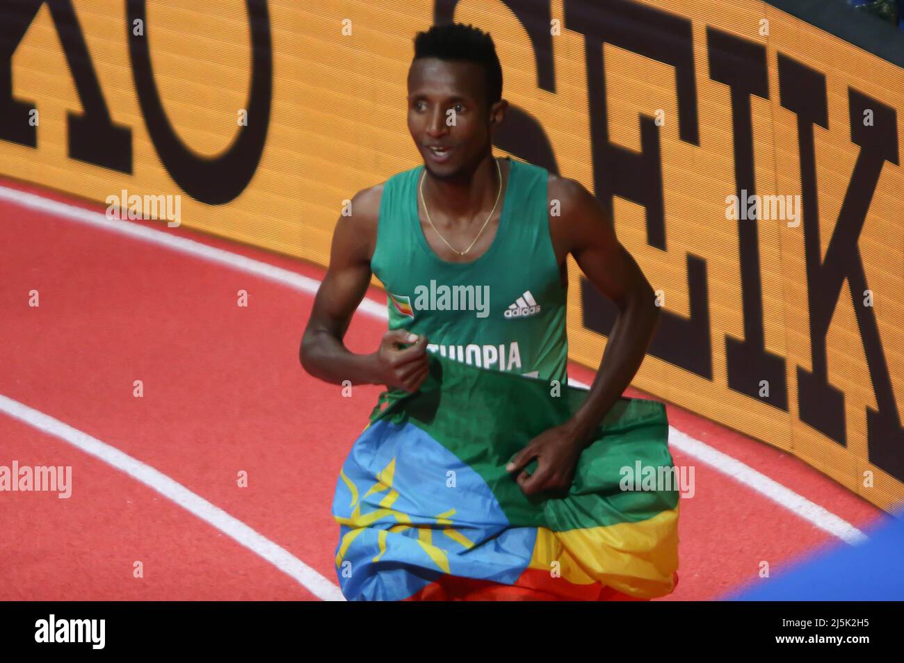 Selemon BAREGA of Ethiopie Finale 3000 M Men during the World Indoor ...