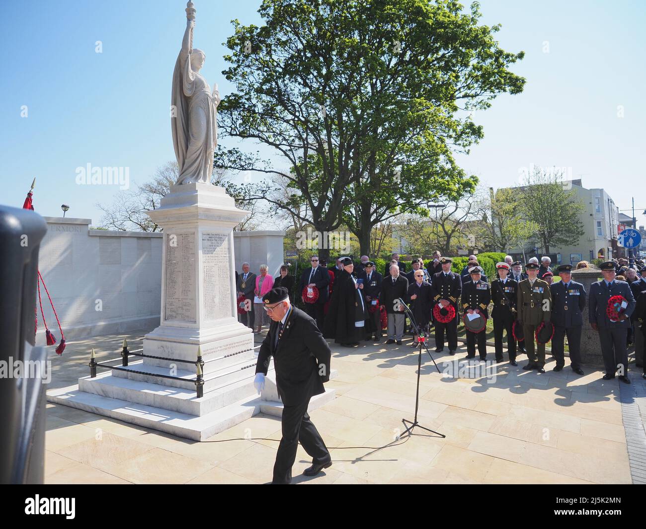 Sheerness, Kent, UK. 24th Apr, 2022. Sheerness war memorial marked its ...
