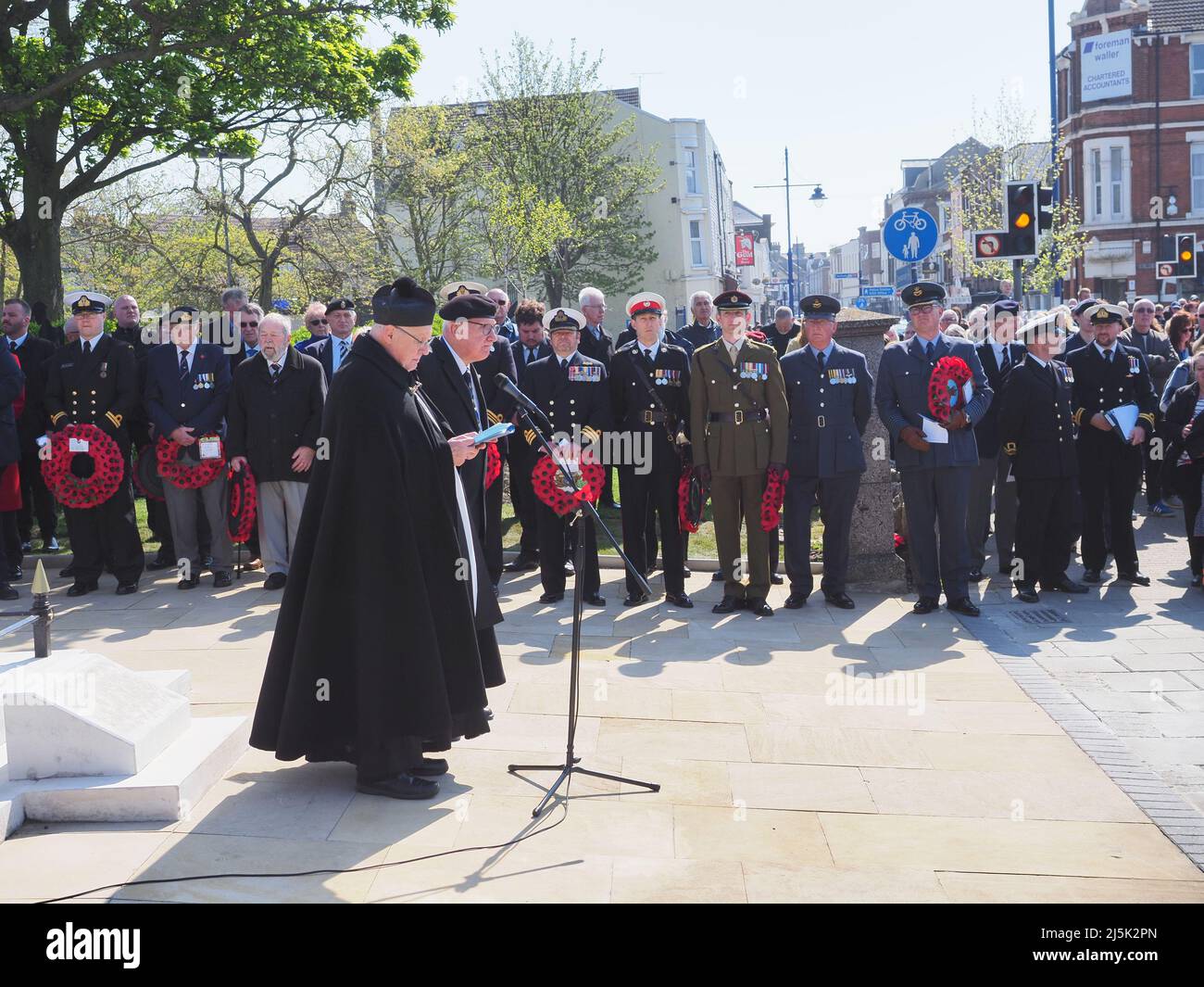 Sheerness, Kent, UK. 24th Apr, 2022. Sheerness war memorial marked its ...