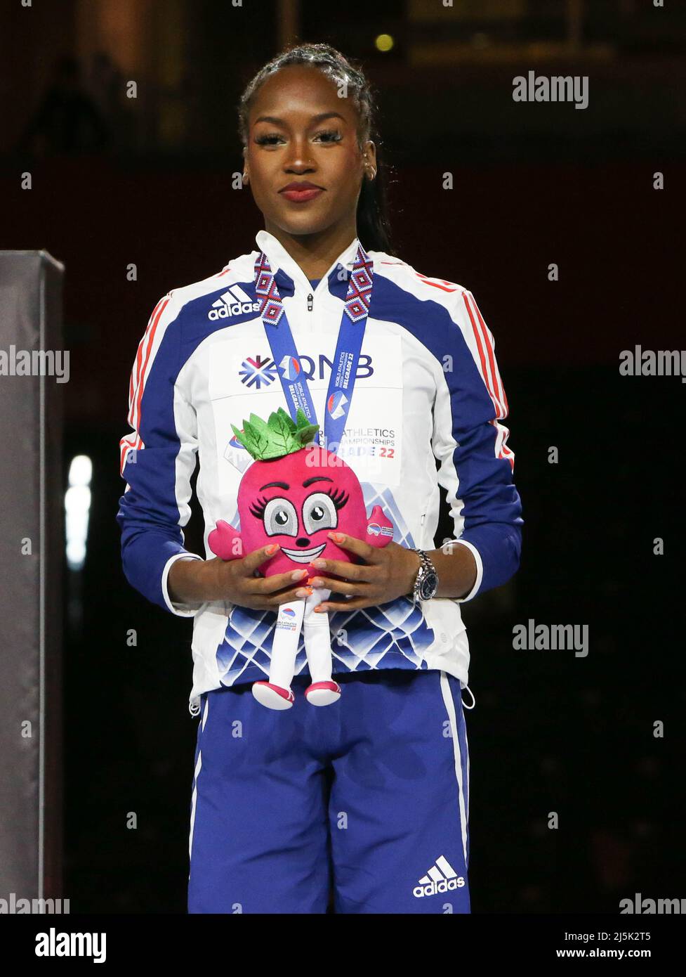 Cyréna SAMBA-MAYELA of France Podium 60 M Hurdles Women during the ...