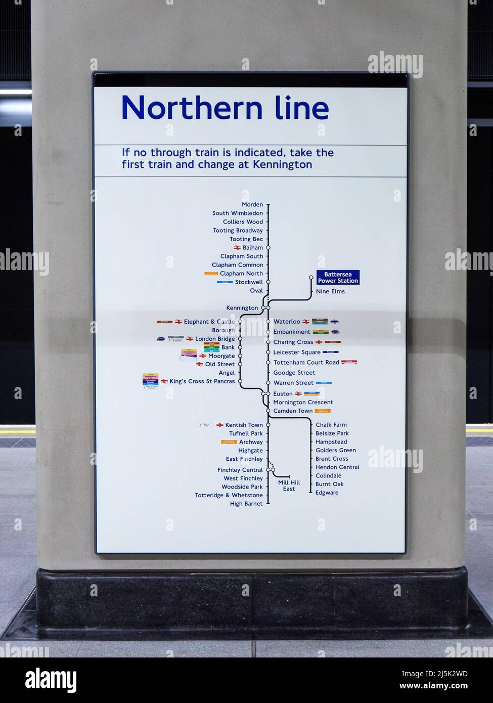 London, UK-12.10.21: Northern Line tube scheme at the Battersea Power ...