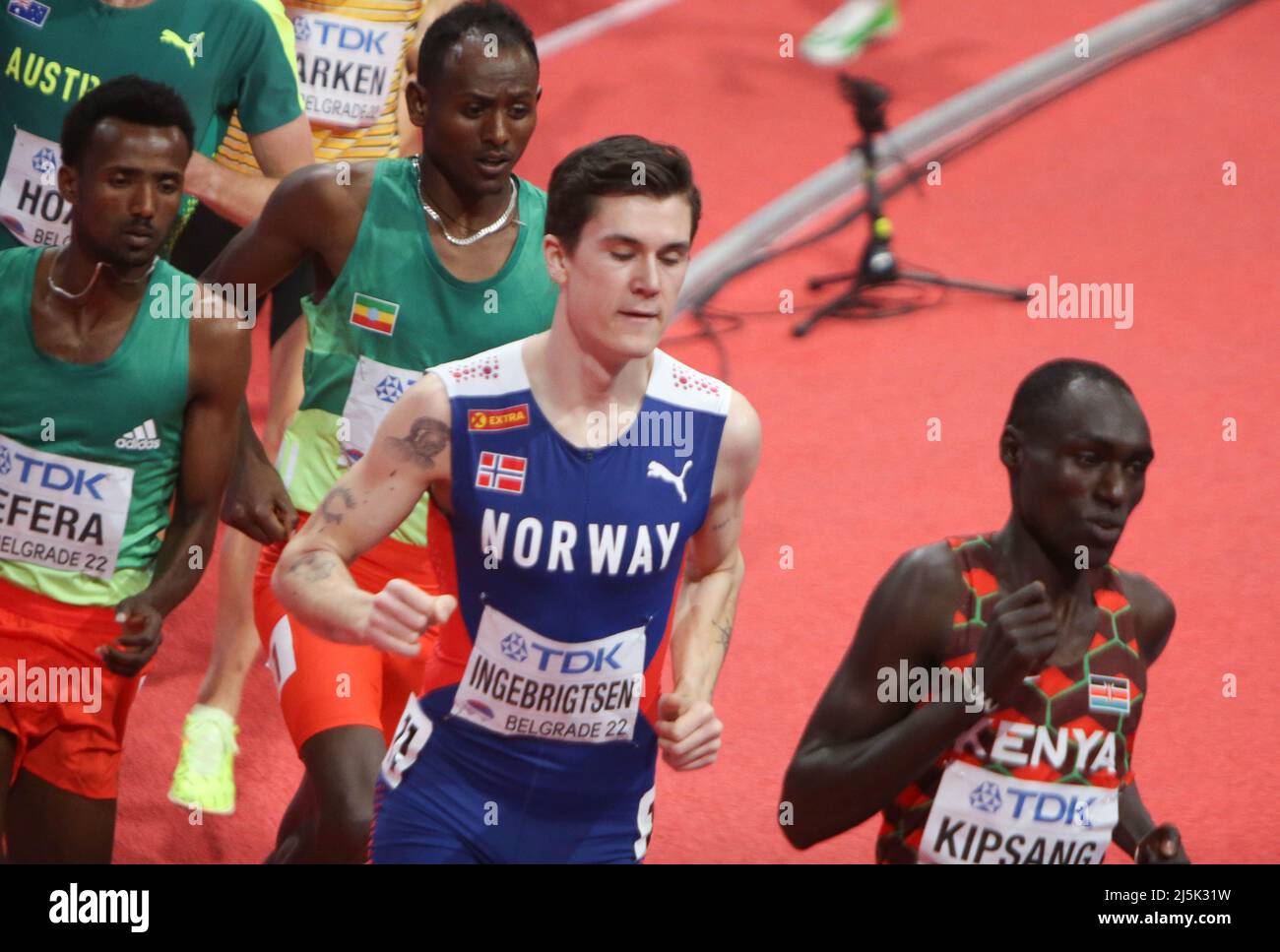 Jakob INGEBRIGTSEN of Norway , Teddese LEMI , Samuel TEFERA of Ethiopie ...