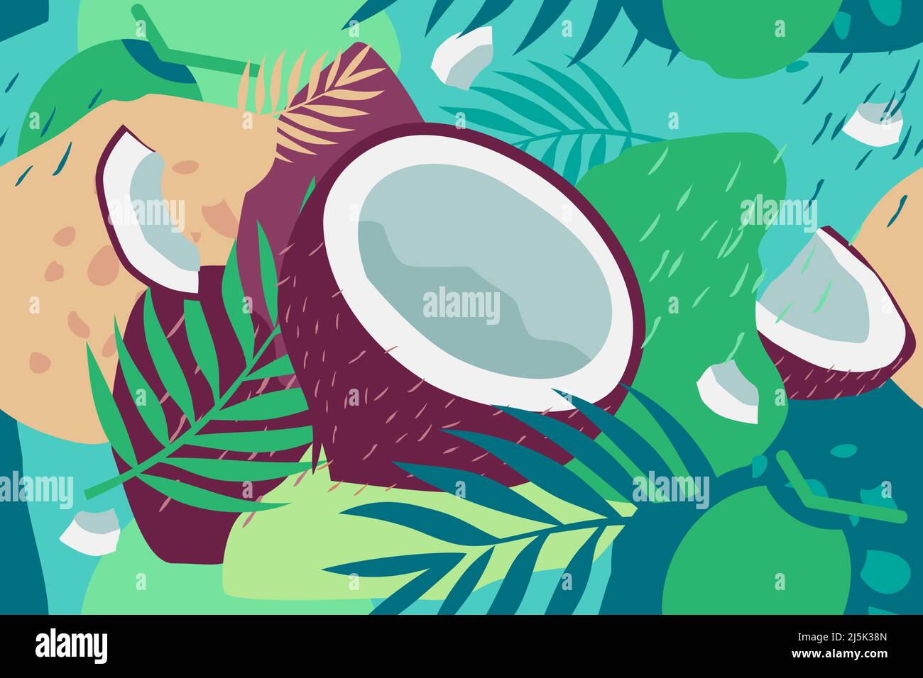 Coconut leaves design Stock Vector Images - Alamy