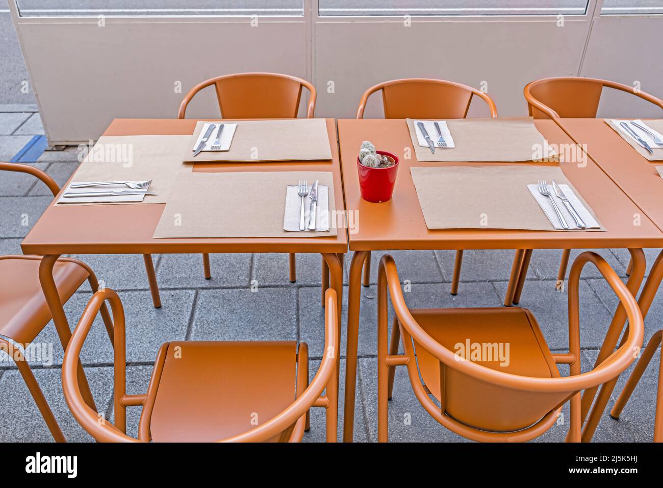 Tables without chairs hi-res stock photography and images - Alamy