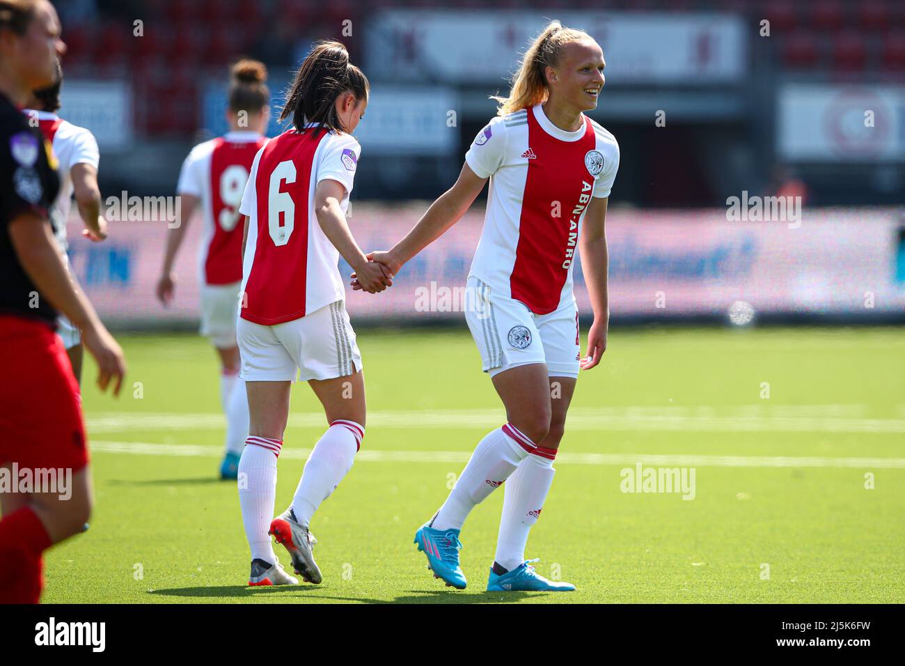 ROTTERDAM, NETHERLANDS - APRIL 24: Tiny Hoekstra of Ajax celebrates the ...