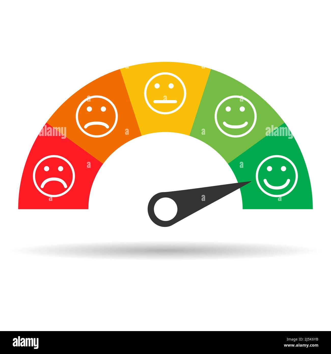Customer satisfaction meter shadow icon, graph rating measure business ...