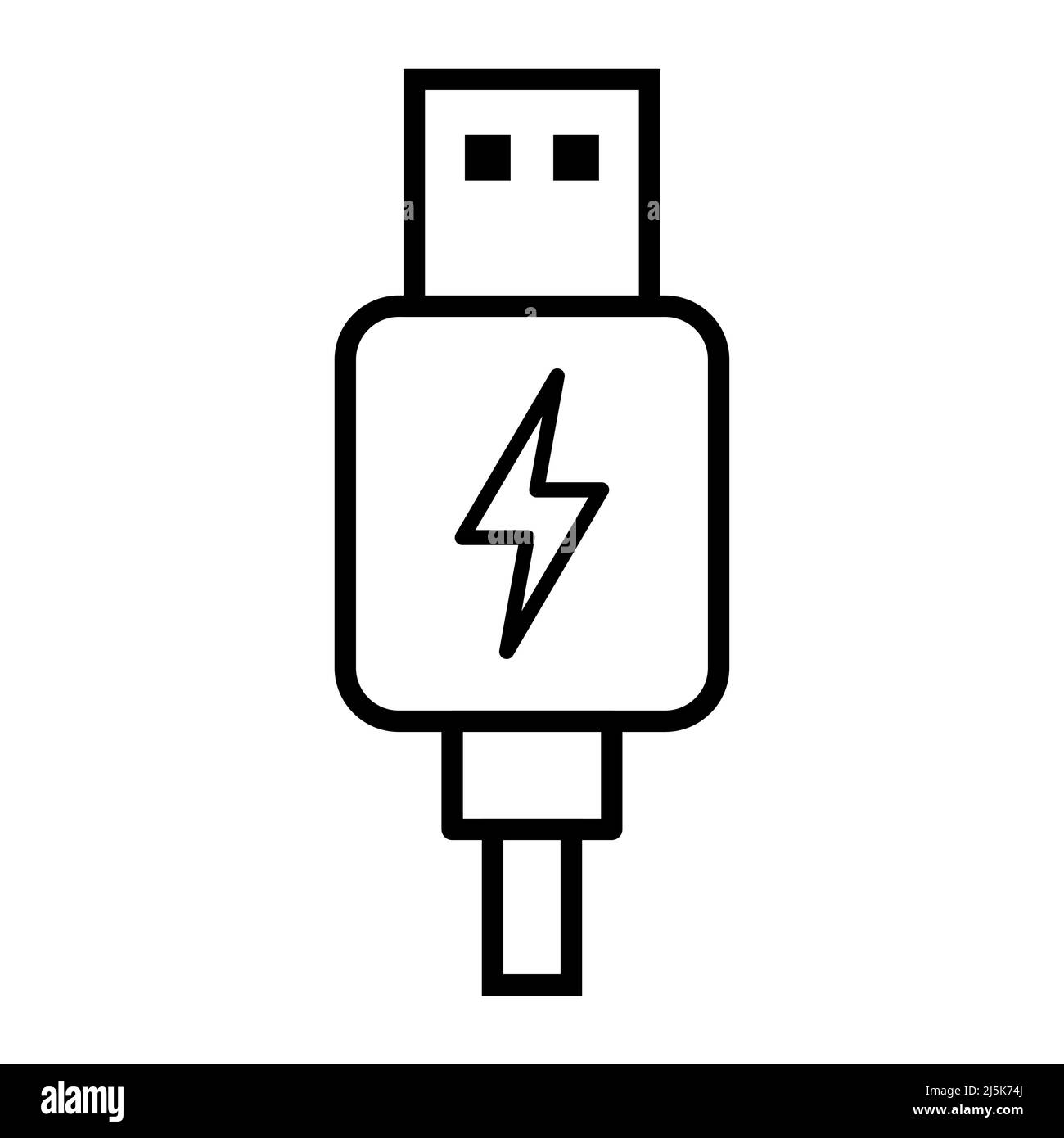 USB plug cable icon technology, connect device sign, electronic ...