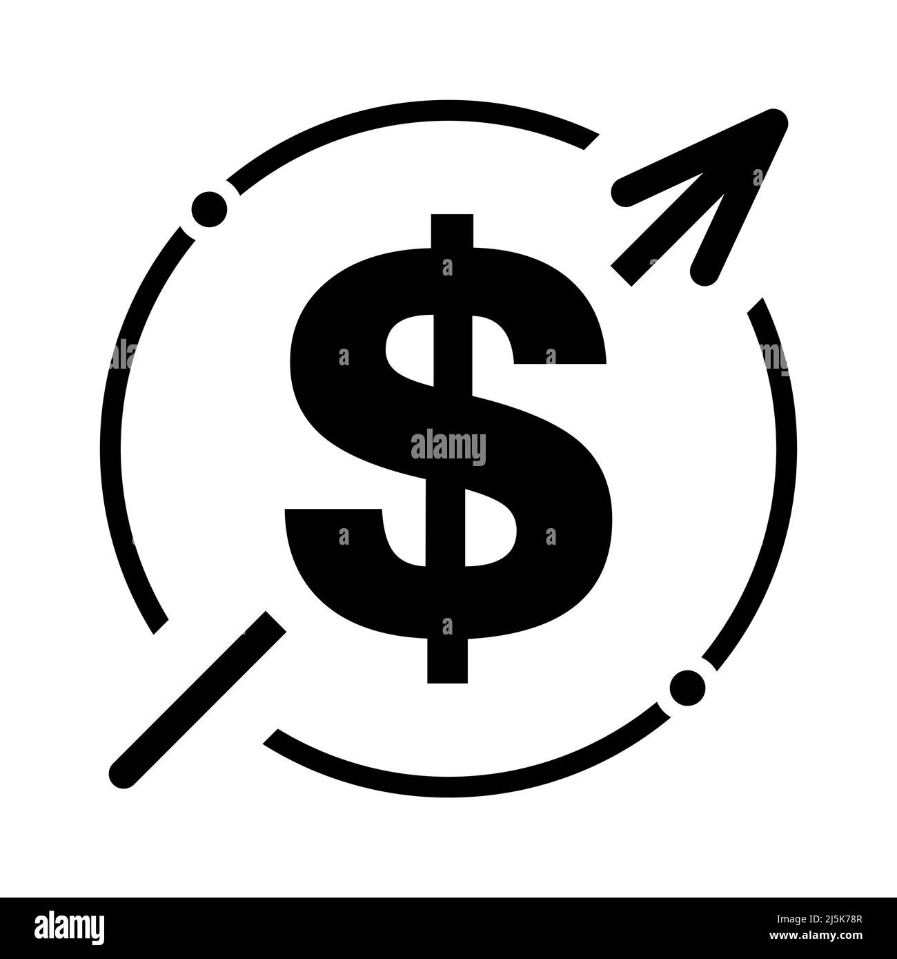 Cost symbol dollar increase icon. Income vector symbol image isolated ...