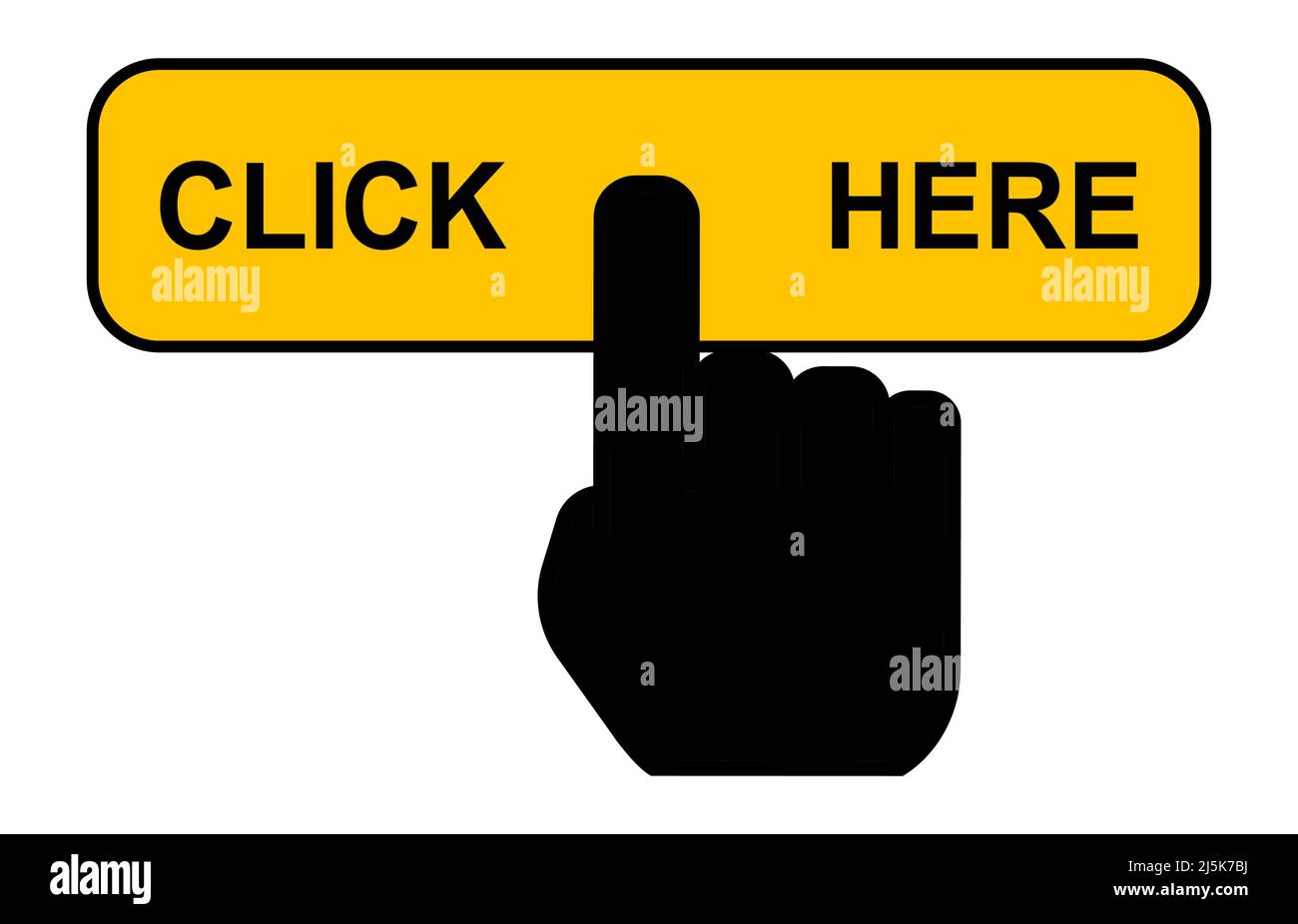 Click here web button, internet flat pointer design, press link vector ...