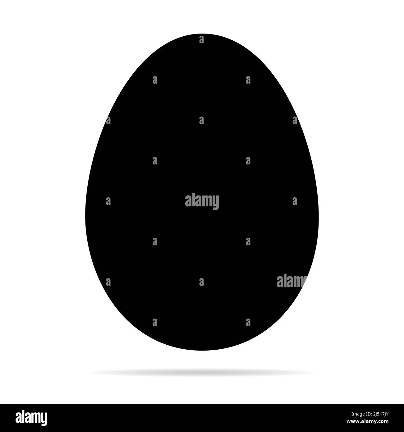 Egg icon with shadow, shell easter symbol, healthy nature food, vector ...