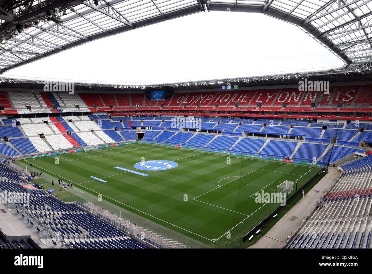 Lyon, France, 24th April 2022. A general view of the stadium prior to ...