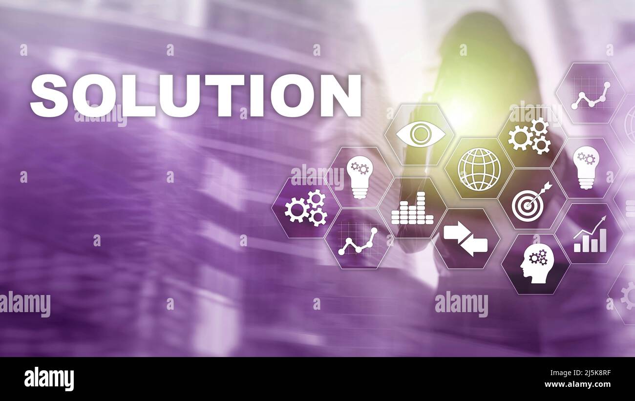 Business solutions, success and strategy concept. Structuring virtual ...