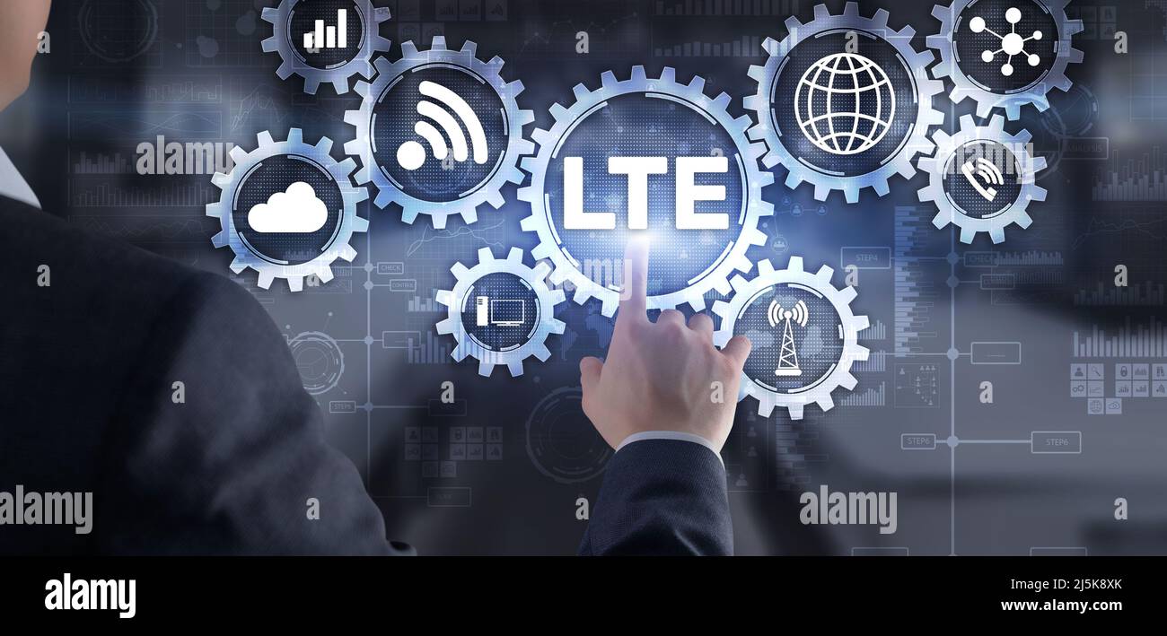 LTE Mobile and telecommunication technology concept on virtual screen ...