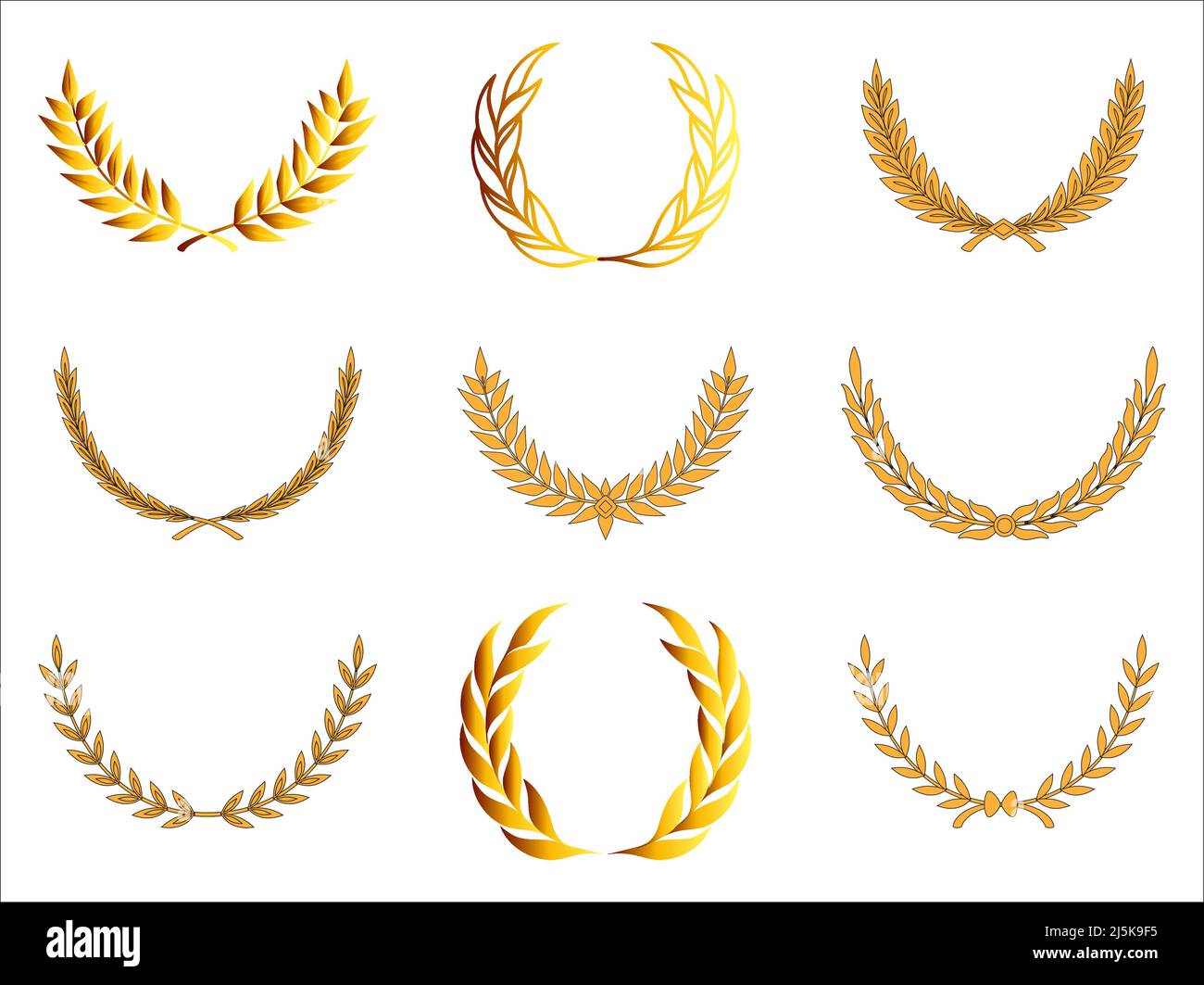 Set wheat leaf vector Stock Vector Images - Alamy
