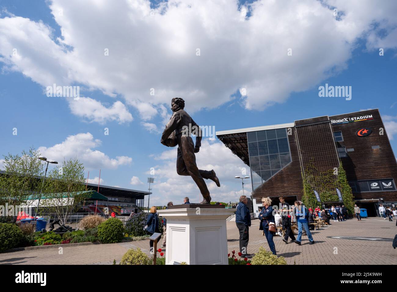 Ground View of StoneX Stadium home of Saracens Rugby Club in London ...