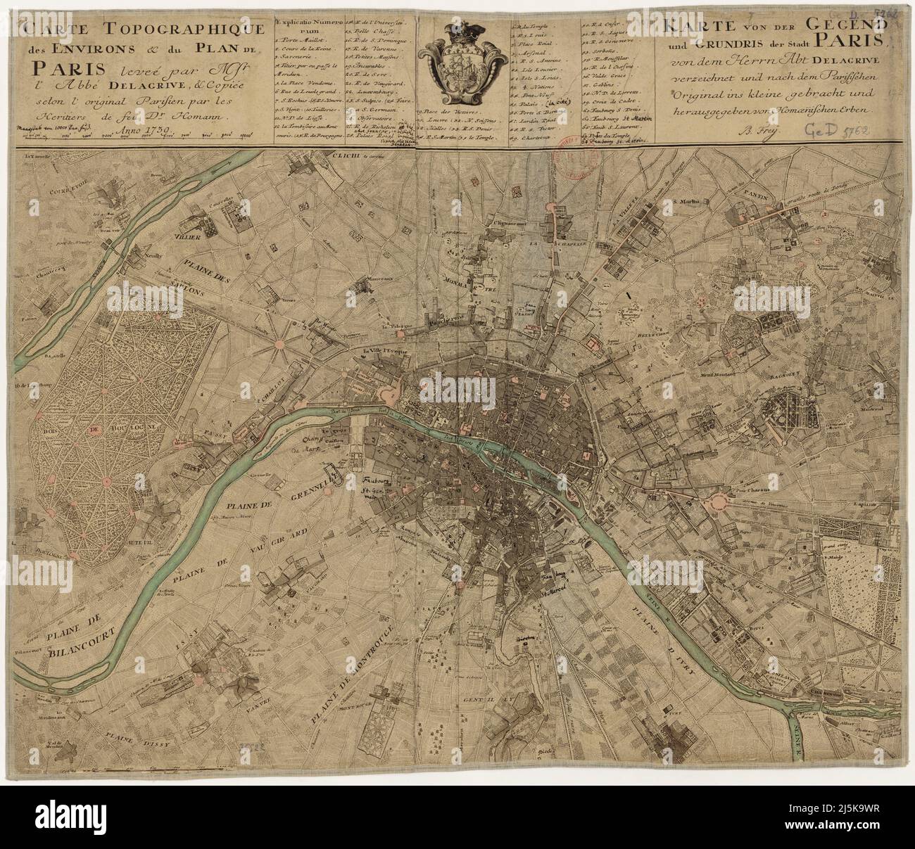 Vintage map of Paris and area around it from 17th/18th century. Maps ...