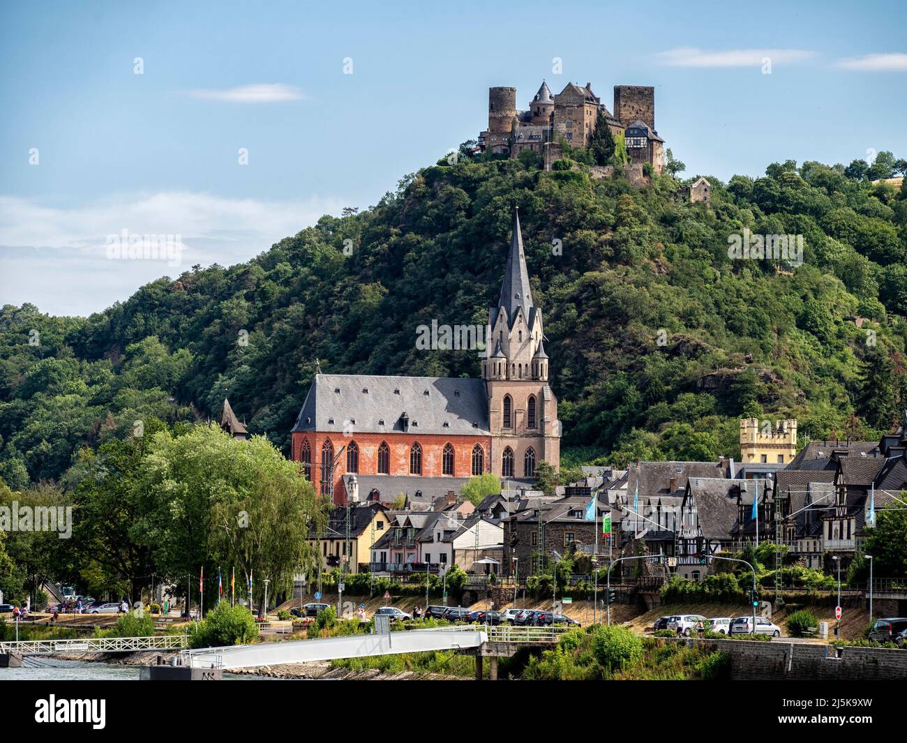 OBERWESEL, GERMANY - JULY 06, 2019: The village of Oberwesel and ...
