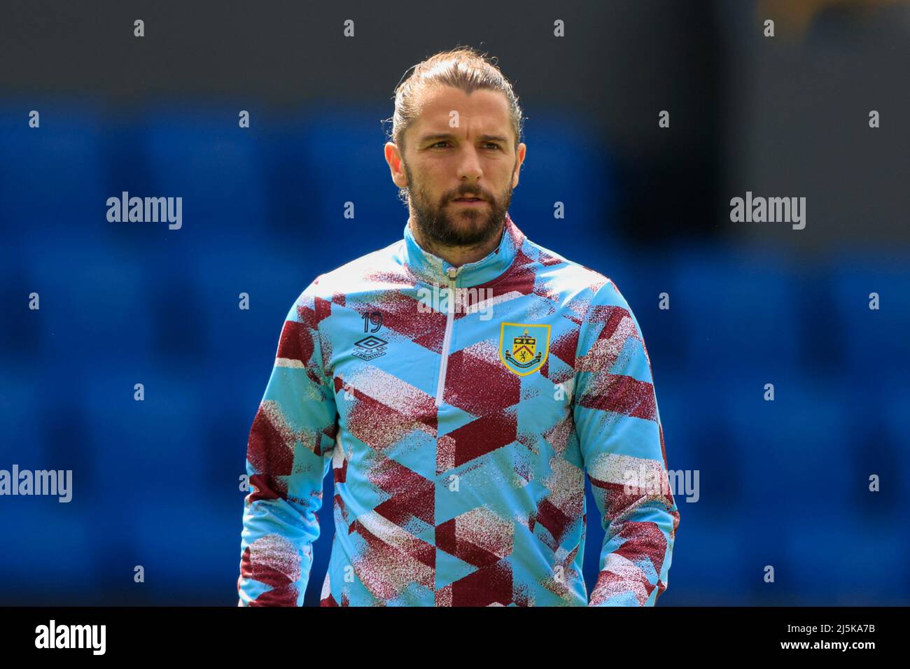 Jay Rodriguez #19 of Burnley during the warm up for the game Stock ...