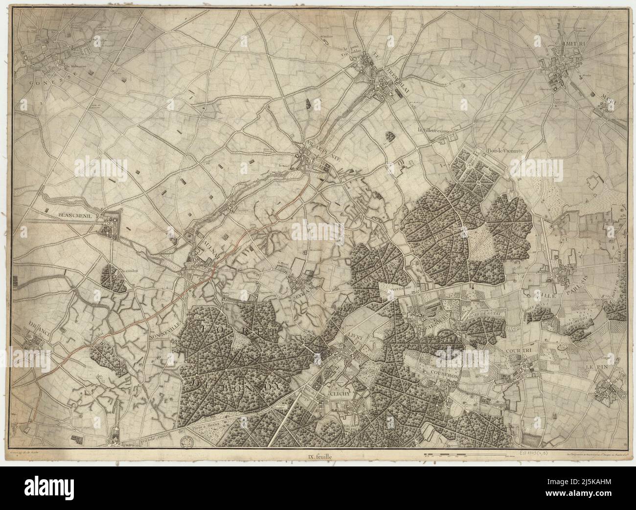 Vintage map of Paris and area around it from 17th/18th century. Maps ...
