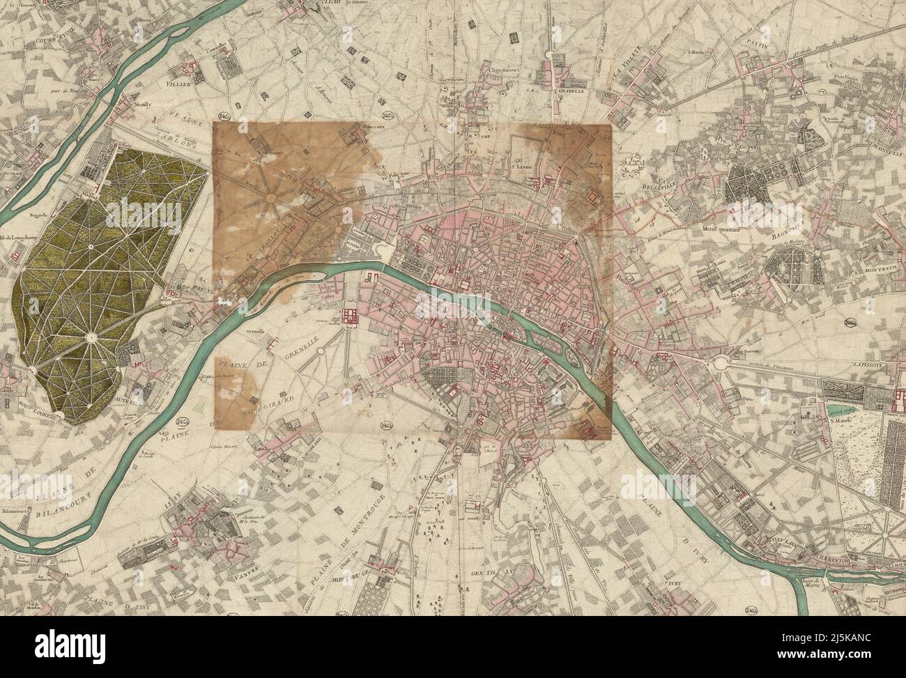 Vintage map of Paris and area around it from 17th/18th century. Maps ...