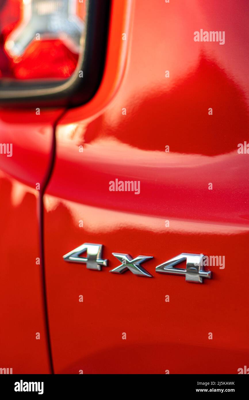 Grunge track 4x4 letters. The designation of all-wheel drive on SUVs ...