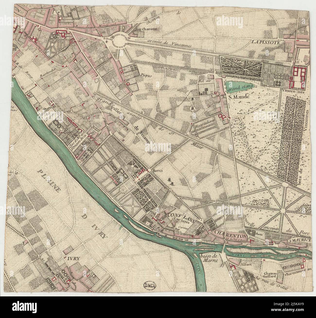 Vintage map of Paris and area around it from 17th/18th century. Maps ...