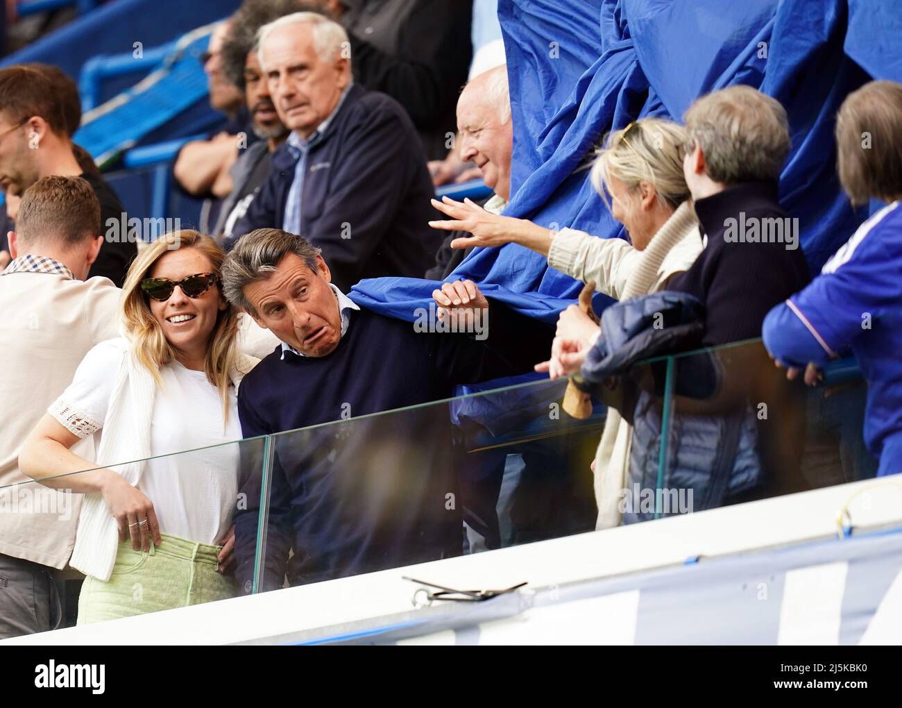 Sebastian Coe in the stands during the Premier League match at Stamford ...