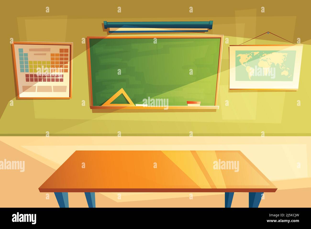 Vector school classroom interior. University, educational concept ...