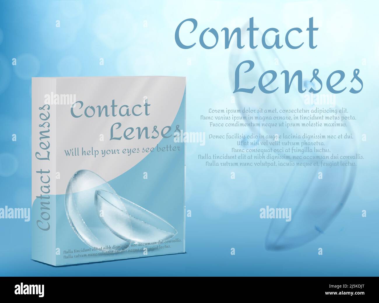 Vector 3d realistic contact lenses for eyes in box. Packaging template ...