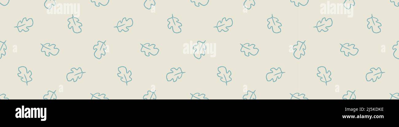 Gender neutral foliage seamless vector border. Simple whimsical 2 tone ...