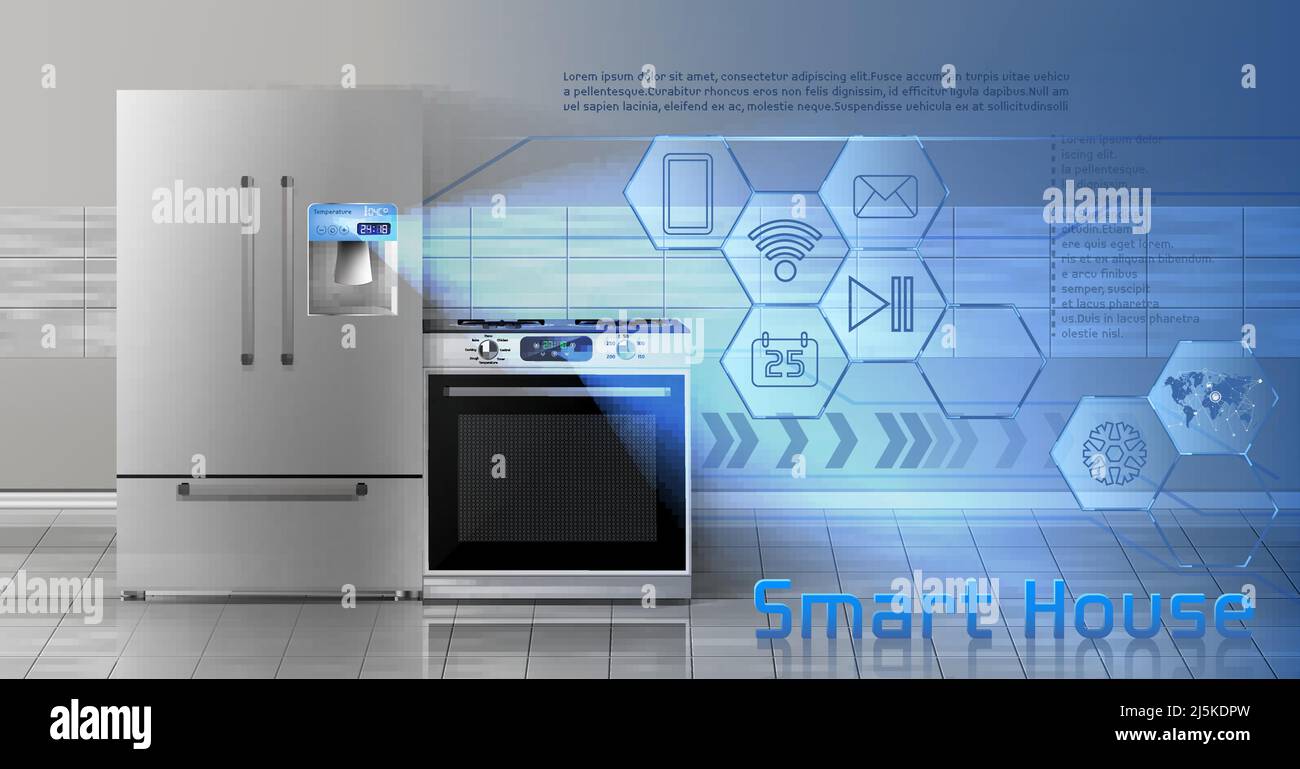 Vector concept illustration of smart house, internet of things ...